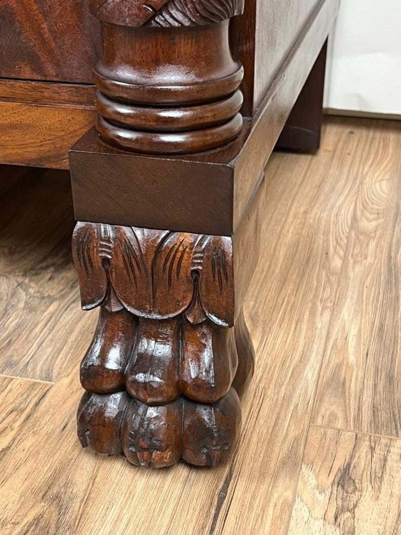Antique American Empire Style Mahogany Sideboard Purportedly From J.D ...