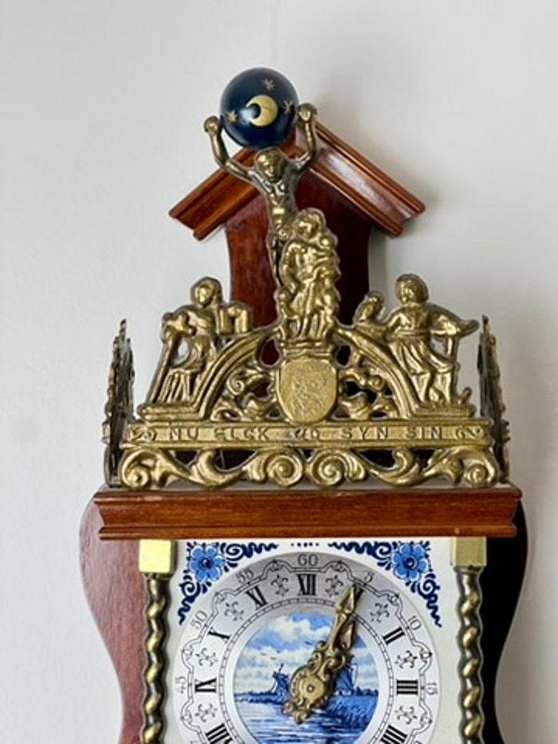 Zaandam Dutch Vintage Weight Driven Blue Delft Wall Clock - Etsy