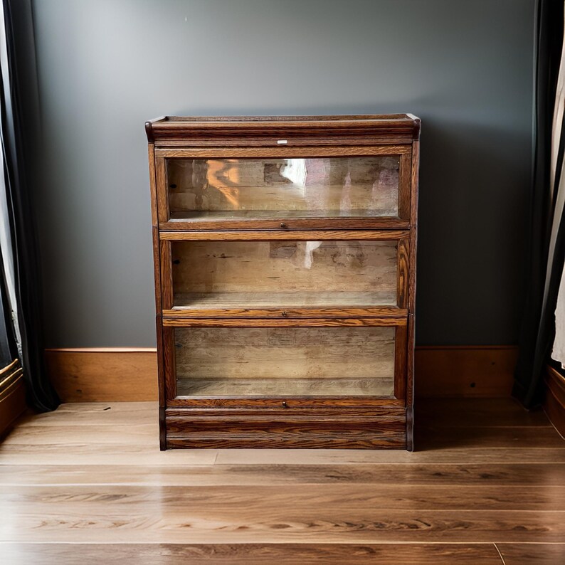 Antique Oak Three Stack Barrister Bookcase by Lundstrom C. 1920 - Etsy