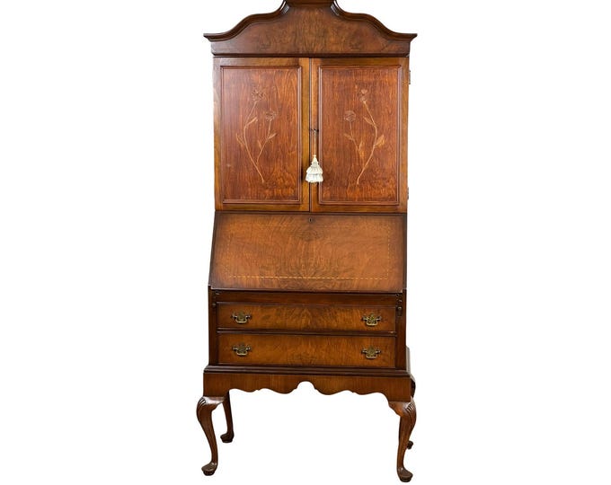 Vintage Mahogany Queen Anne Slant Front Secretary by Maddox C. 1950 - Etsy