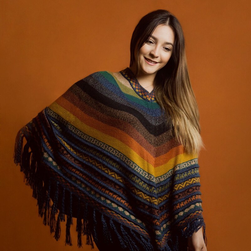 Poncho peruano - Etsy España