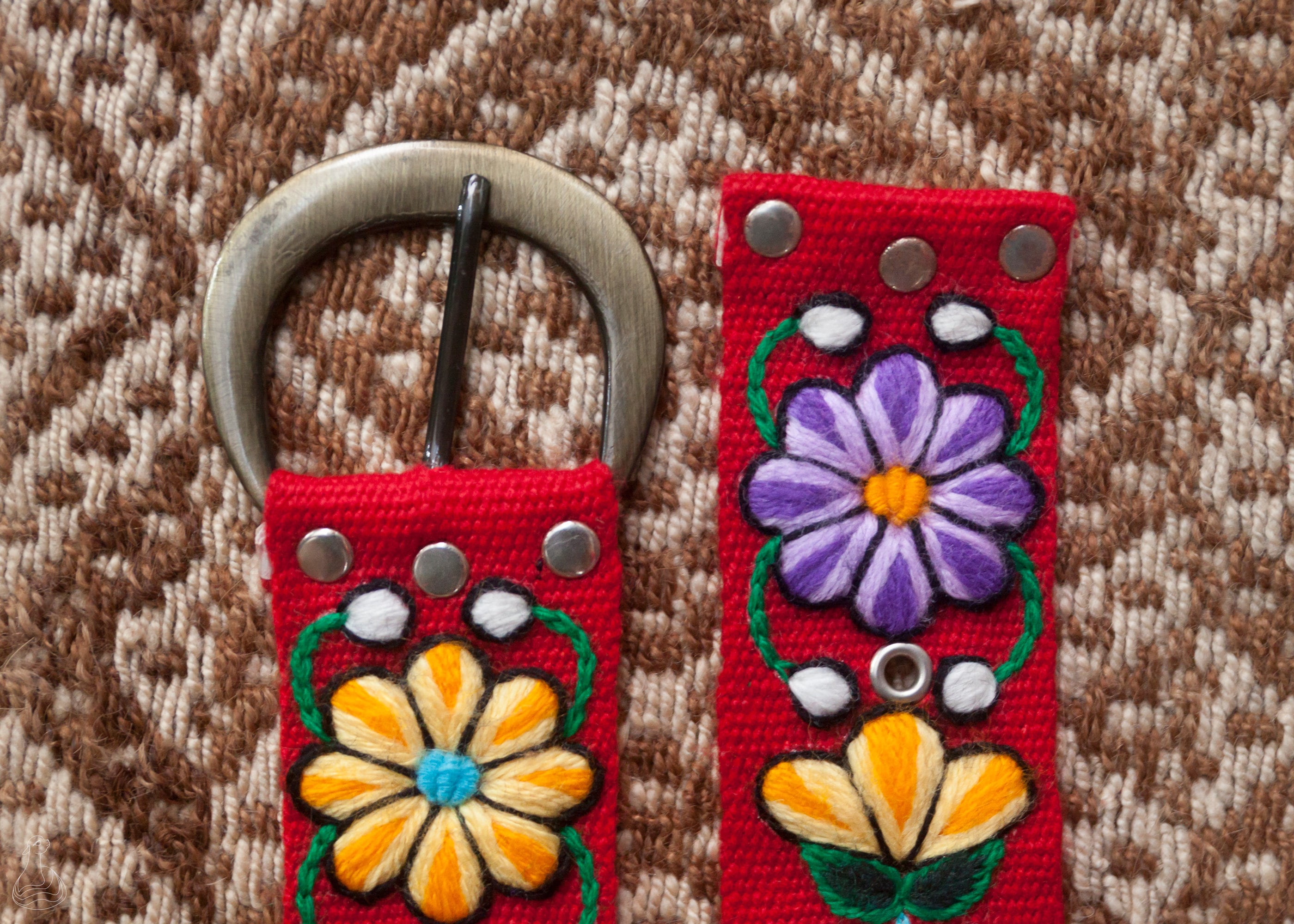Red Floral Embroidered Belt Peruvian Floral Ethnic Belt | Etsy