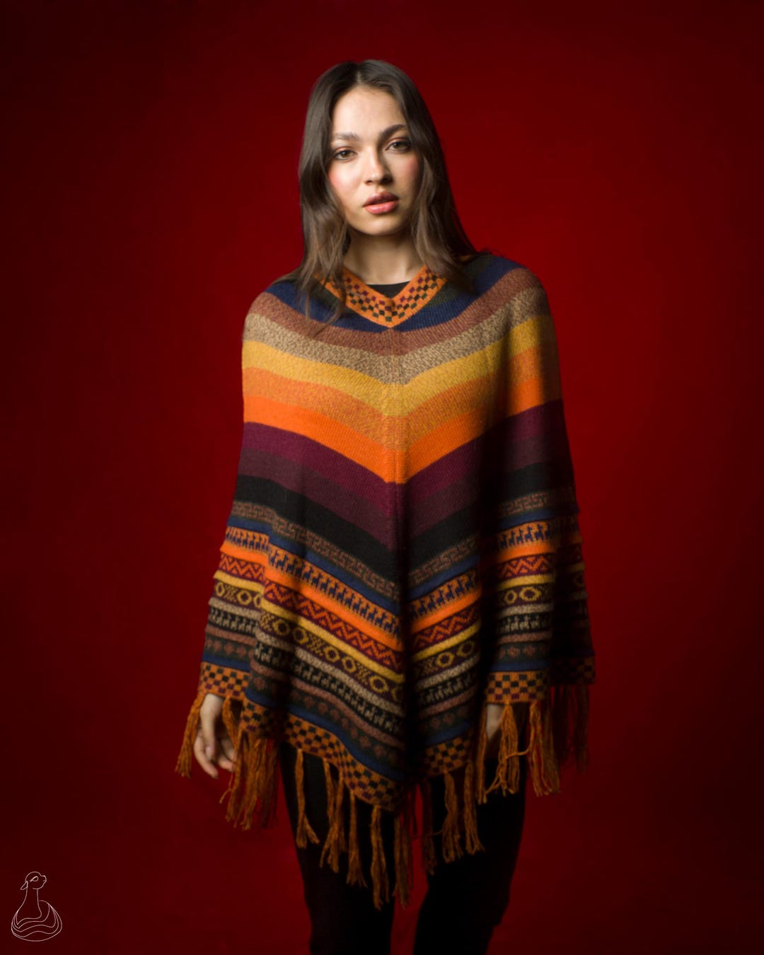 ALPACA PONCHO | Handcrafted Peruvian Design Alpaca Poncho for Woman - Etsy