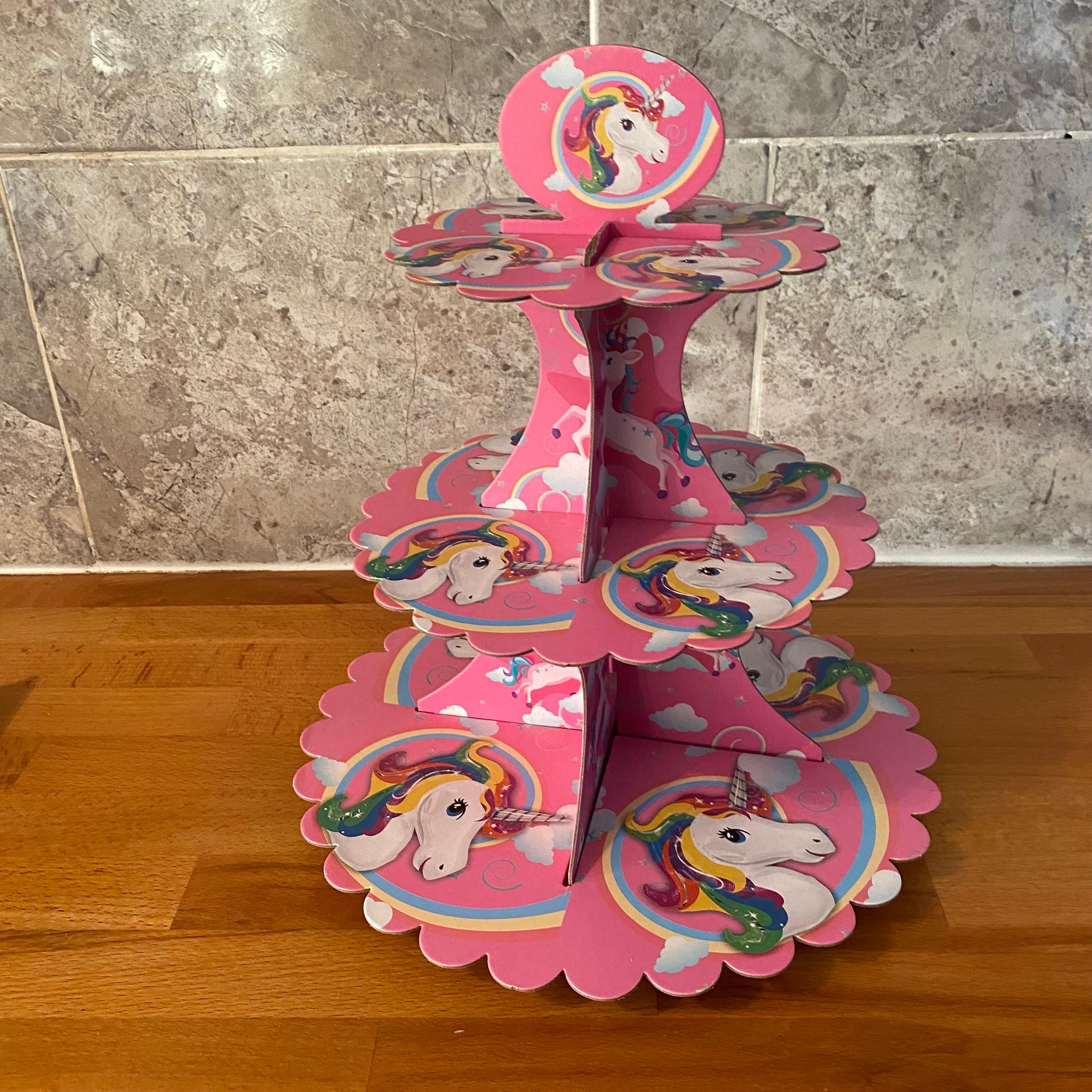 Pink Unicorn Cupcake Stand: Rainbow Birthday Party Decor - Etsy