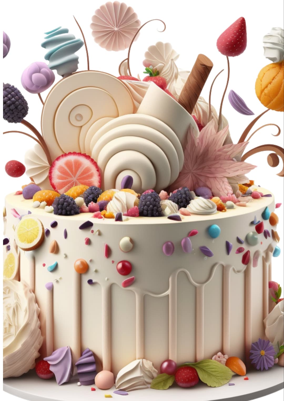 Delicious Digital Cake Art for Cake Lovers Affordable Digital Download ...