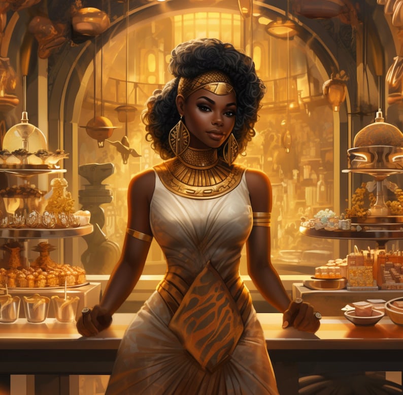 Ethereal Bakery Queen: 3D Art Print of an Afro-futuristic Black Woman ...