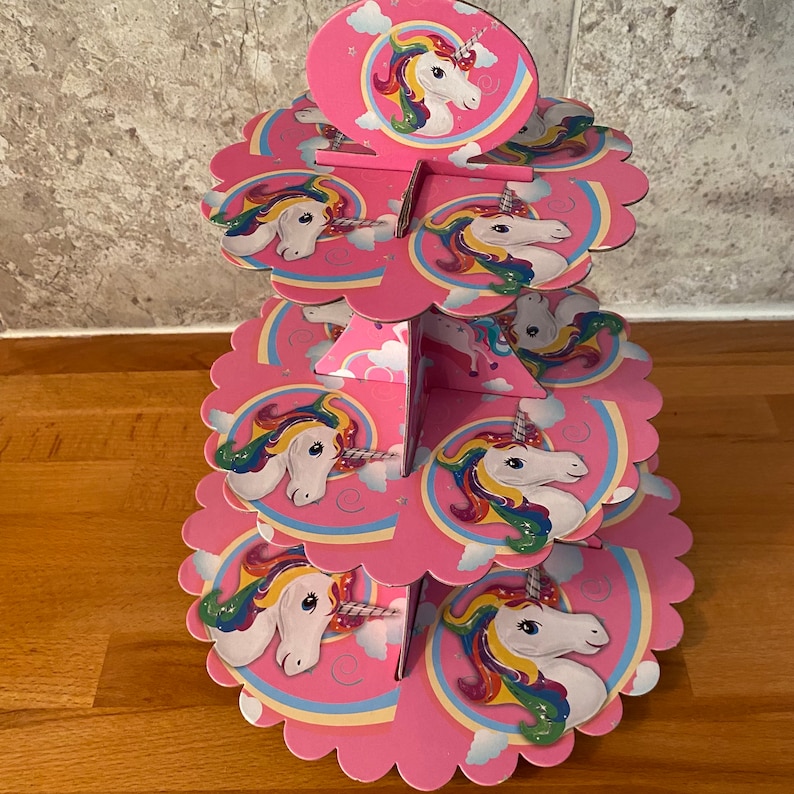 Pink Unicorn Cupcake Stand: Rainbow Birthday Party Decor - Etsy