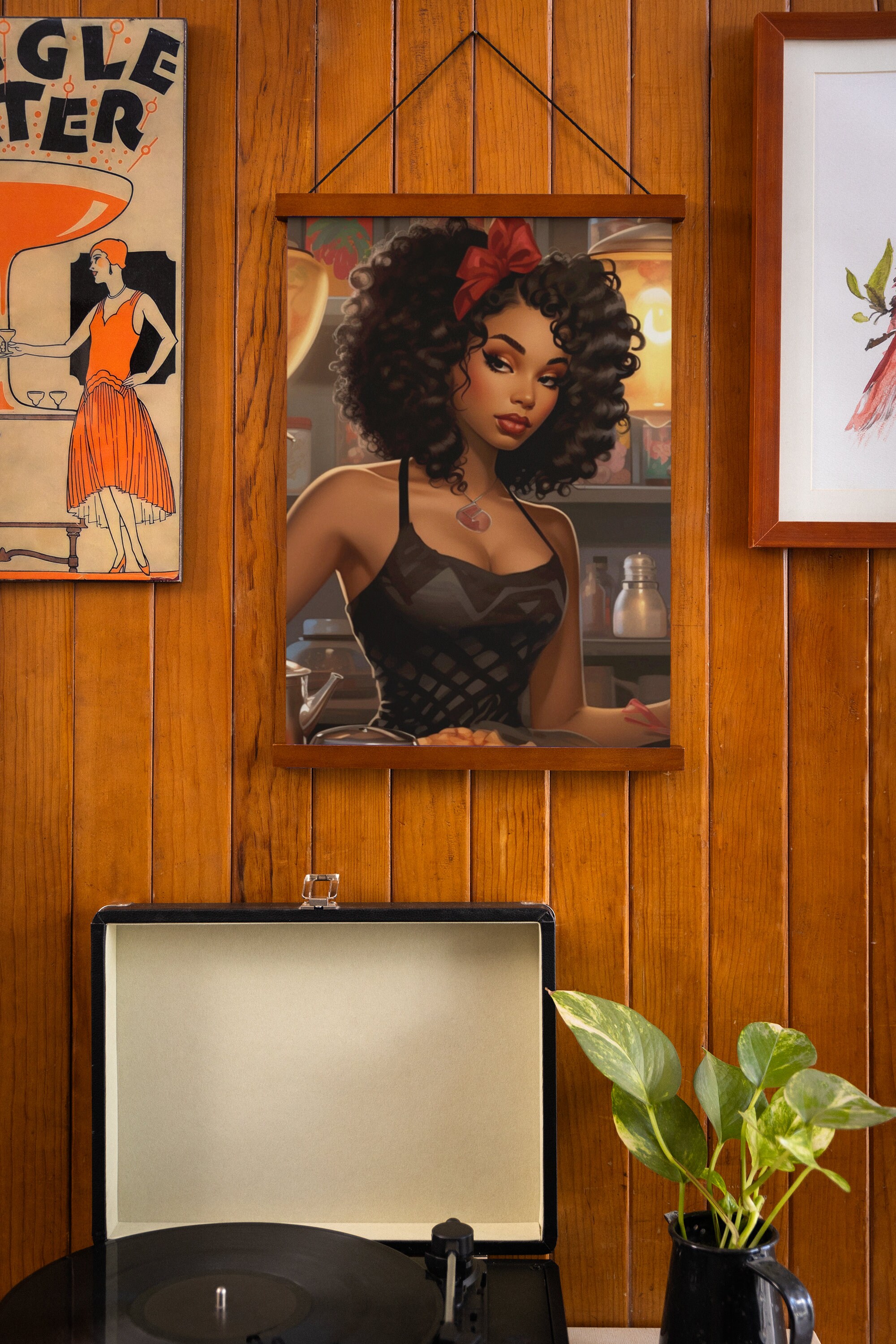 Beautiful Black Pin up Girl Making Pastries Digital Download for Cake ...
