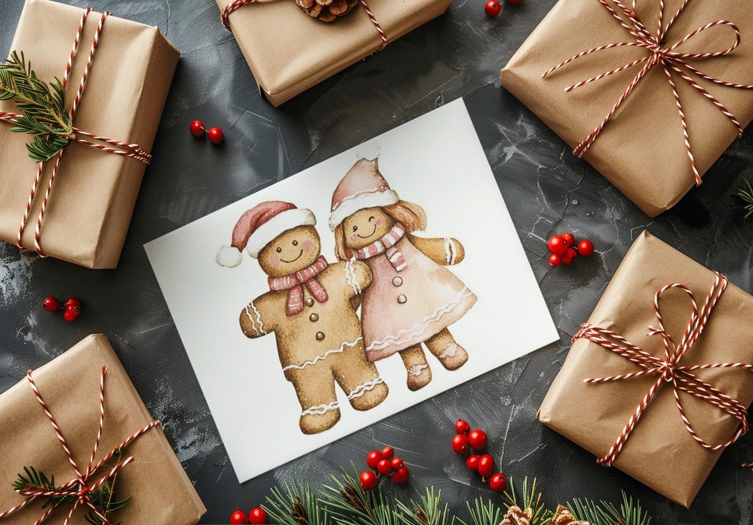Gingerbread Men Couple a Digital Download for Your Homemade Christmas ...