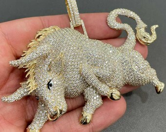 Diamond Bull Pendant - Etsy
