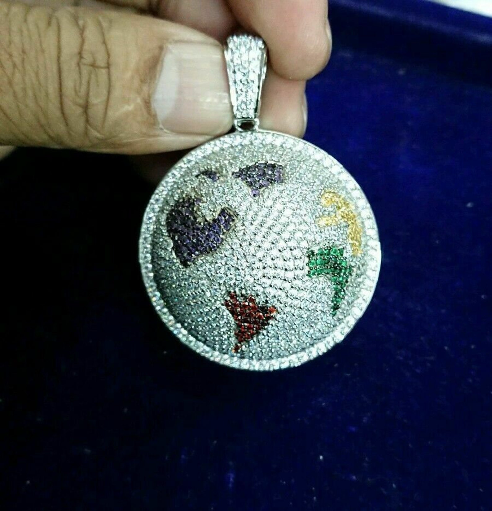 14k Gold Over Diamond Hip Hop Pendant Diamond Custom Pendant - Etsy