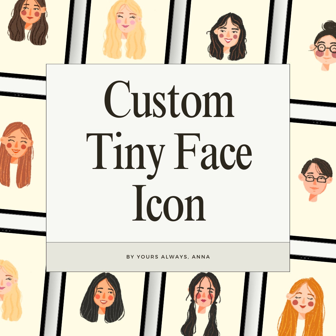 Custom Tiny Face Icon | Simple Stylized Social Media Avatar | Custom ...