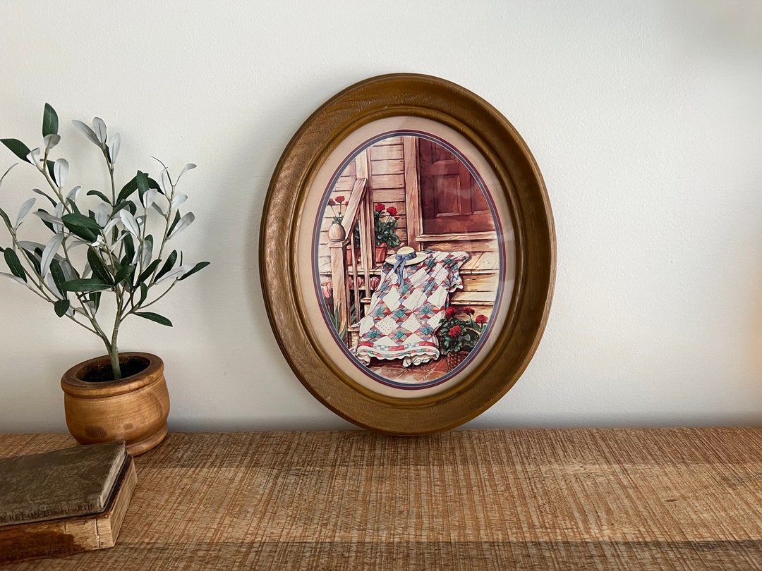 Vintage Oval Quilt Picture - Etsy