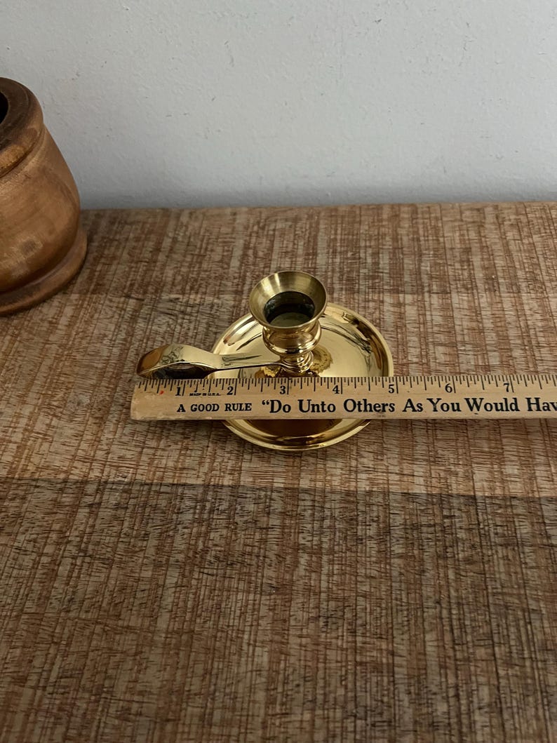 Vintage Brass Candlestick With Handle - Etsy