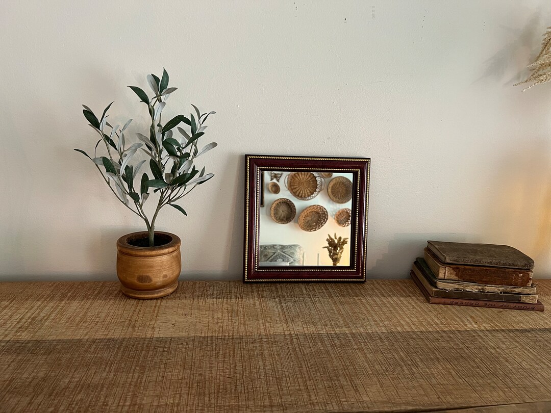 Vintage Gold Trim Square Mirror - Etsy