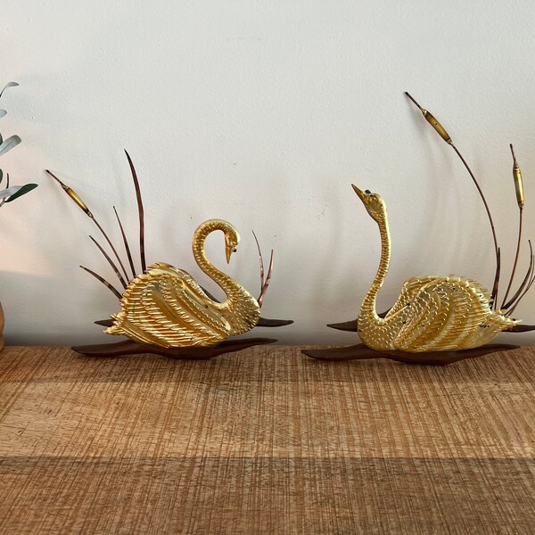 Wood Swans - Etsy