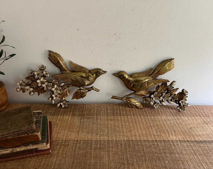 Vintage Gold Birds/blooms Syroco Wall Decor Set of 2 - Etsy