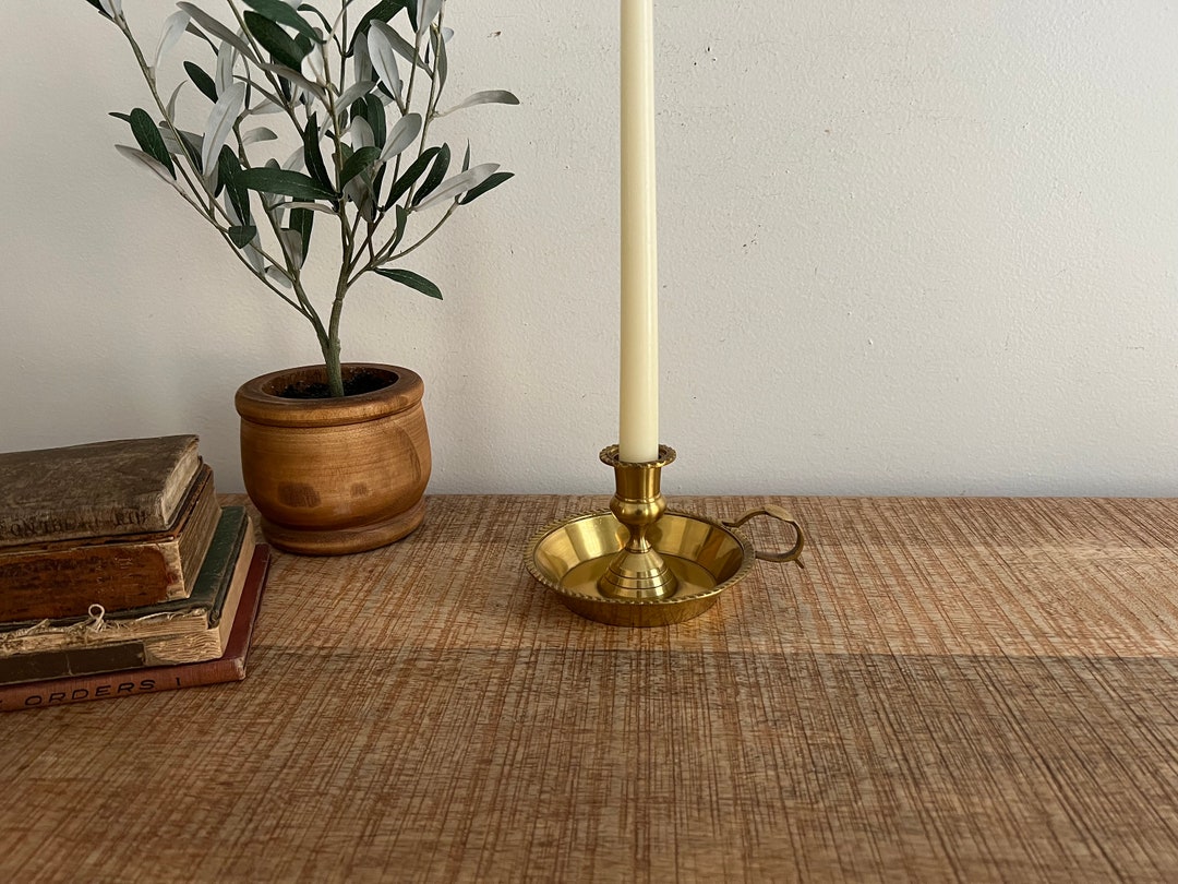 Vintage Brass Candlestick With Handle - Etsy