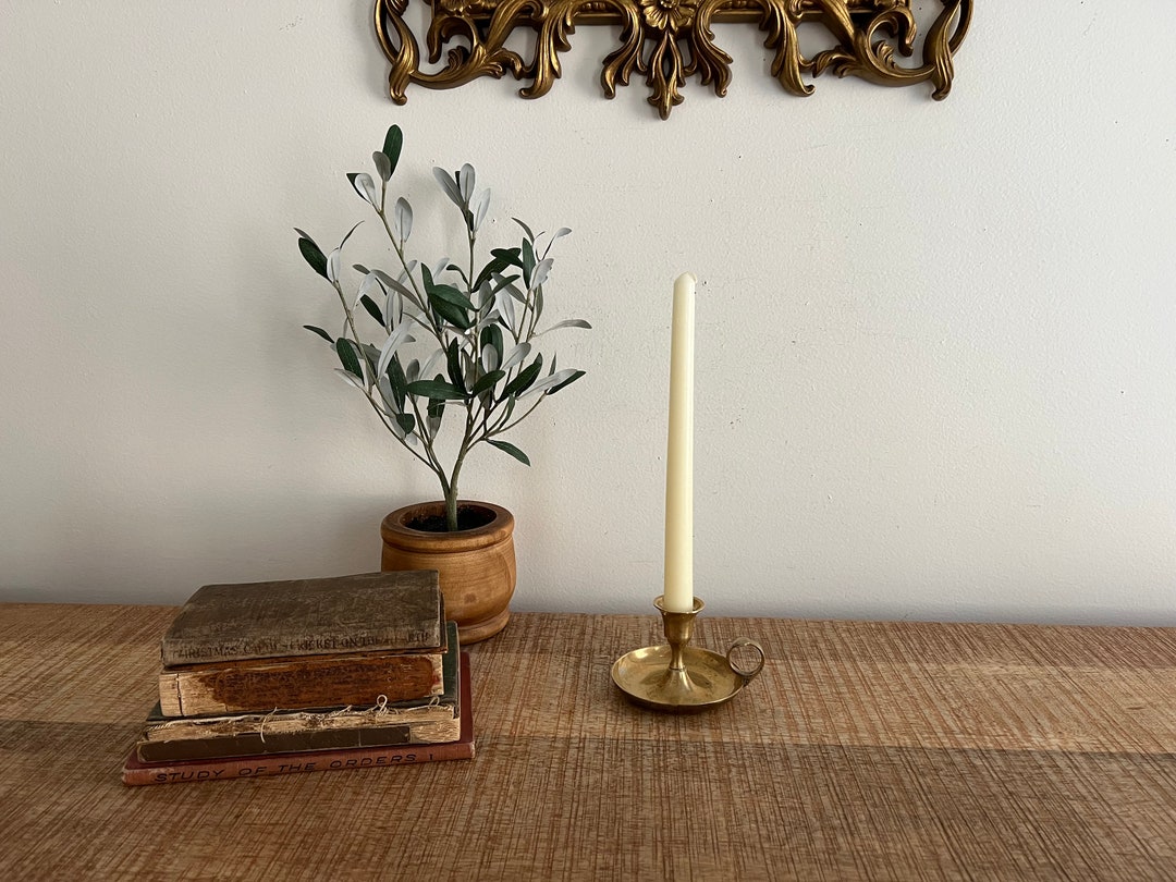 Vintage Brass Candlestick With Handle - Etsy
