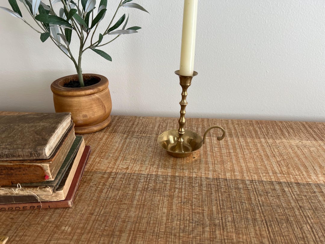 Vintage Brass Candlestick With Handle - Etsy