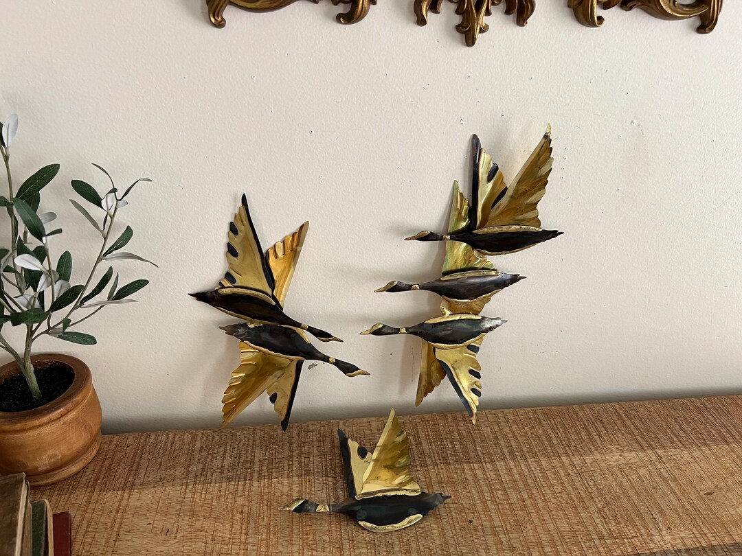 Vintage Gold/black Flying Geese Wall Decor Set of 3 - Etsy
