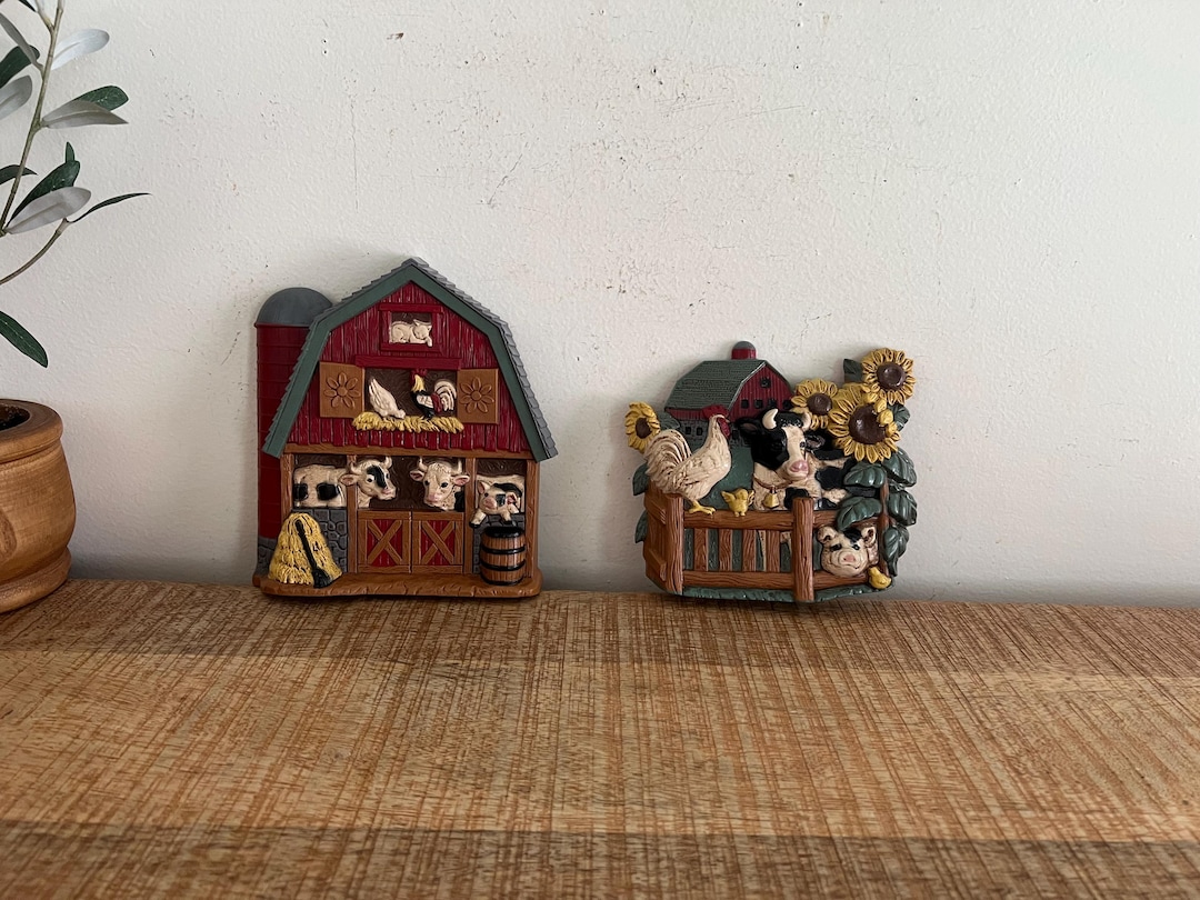 Vintage Farmhouse Barn/animals Home Interior Wall Decor Set of 2 - Etsy