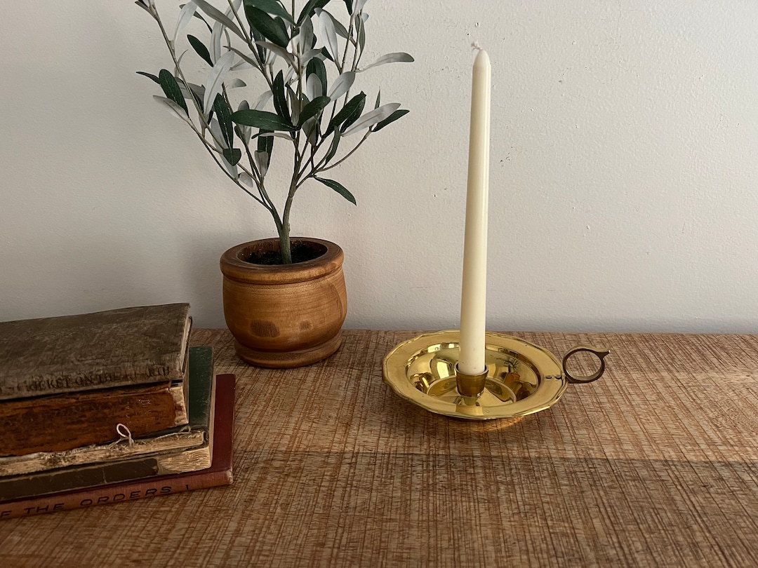Vintage Brass Candlestick With Handle - Etsy