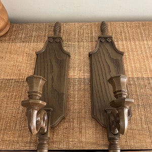 Vintage Faux Wood Sconces Set of 2 - Etsy