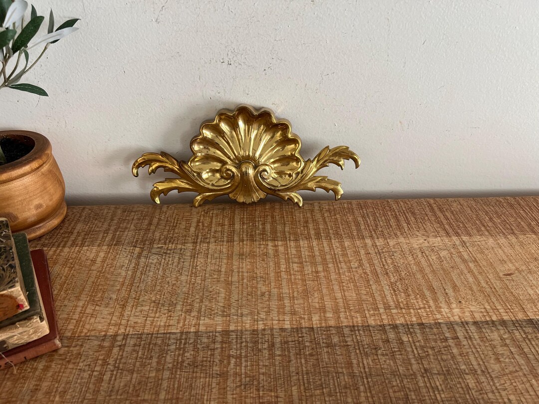 Vintage Solid Brass Scroll Wall Decor - Etsy