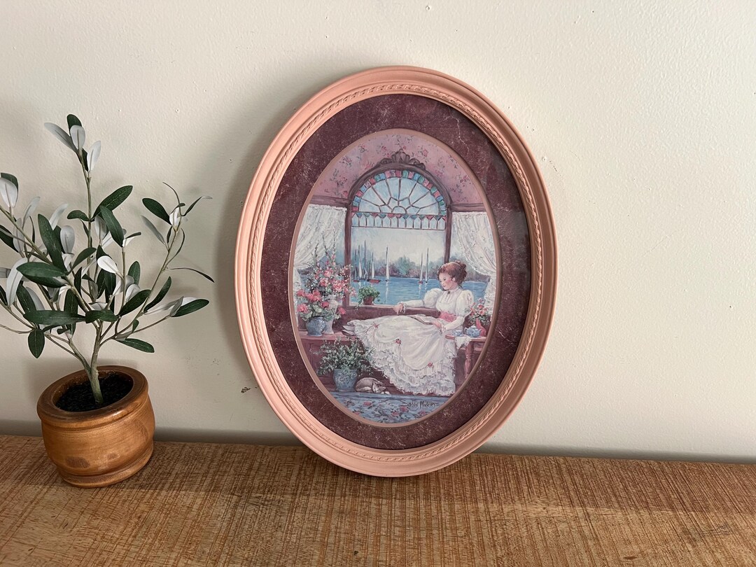 Vintage Oval Lady in Window Barbara Mock Picture - Etsy