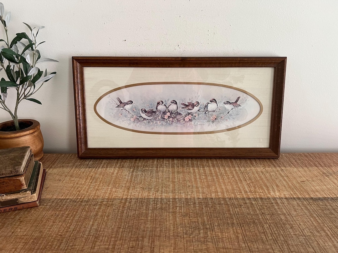 Vintage Wood Birds/blooms Margie Morrow Picture - Etsy