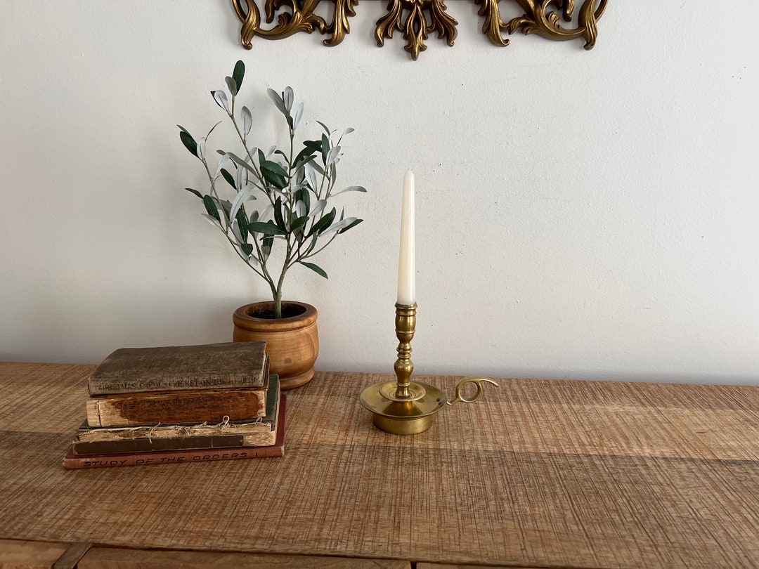 Vintage Brass Candlestick With Handle - Etsy