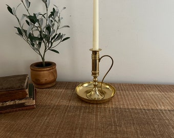 Pair of Vintage Brass Candlestick Holders - Etsy