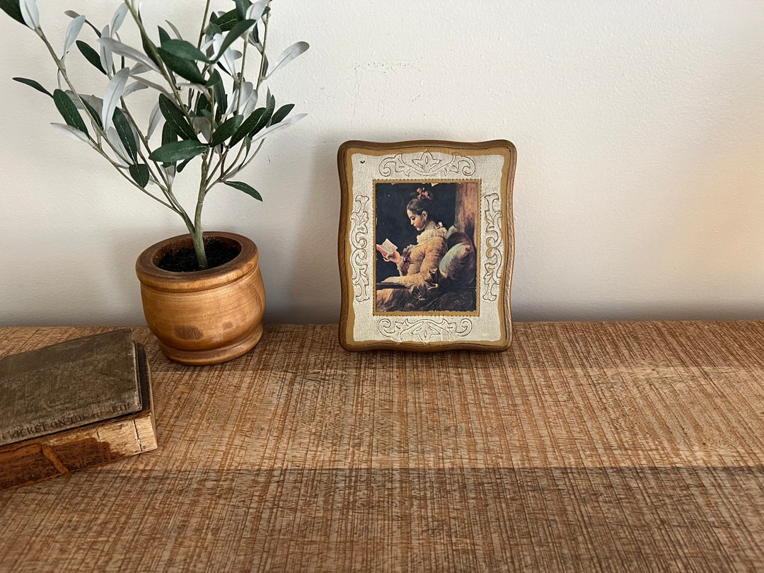 Vintage A Young Girl Reading Wood Jewelry Box Masterwork Series - Etsy