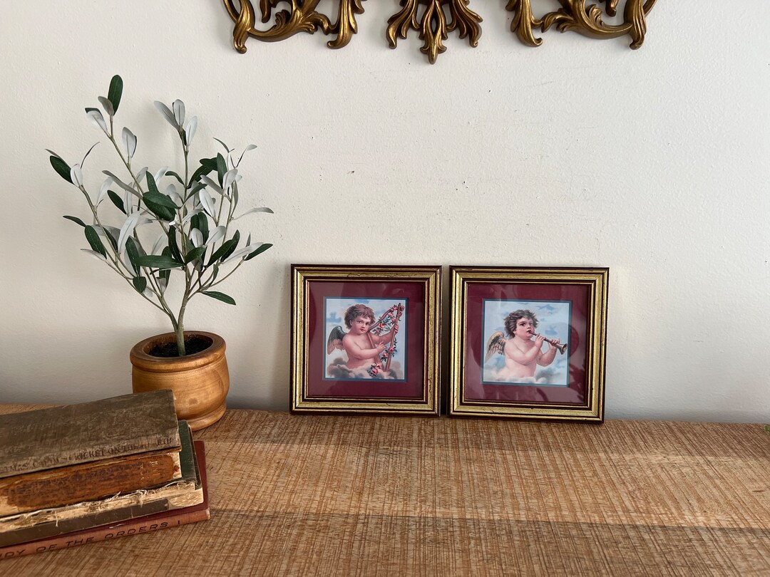 Vintage Gold Cherubs With Musical Instruments Pictures Set of 2 - Etsy