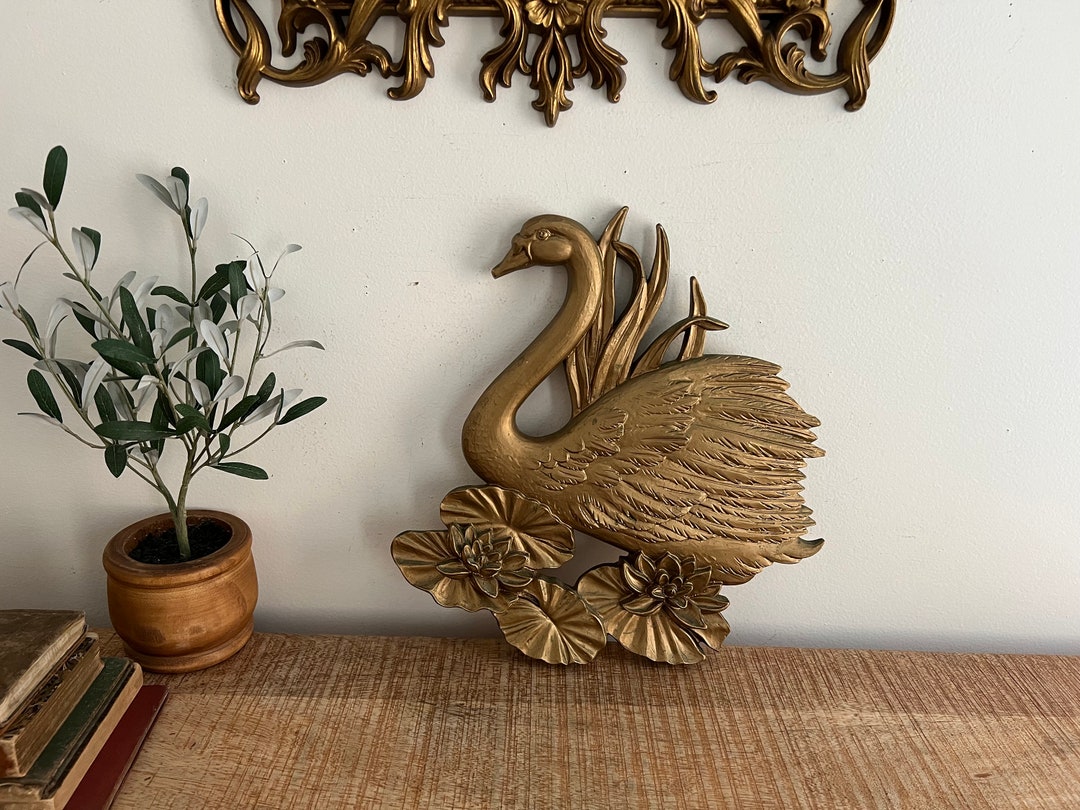 Vintage Gold Swan Wall Decor - Etsy