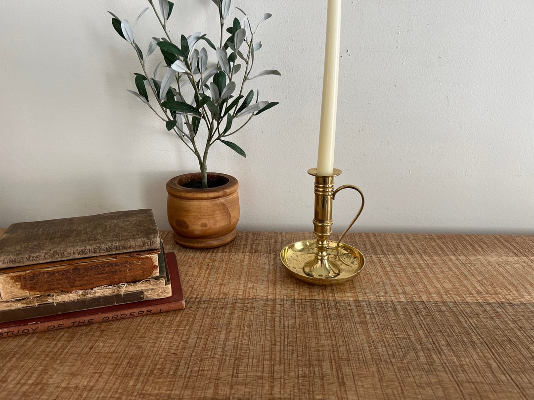 Vintage Brass Candlestick With Handle - Etsy