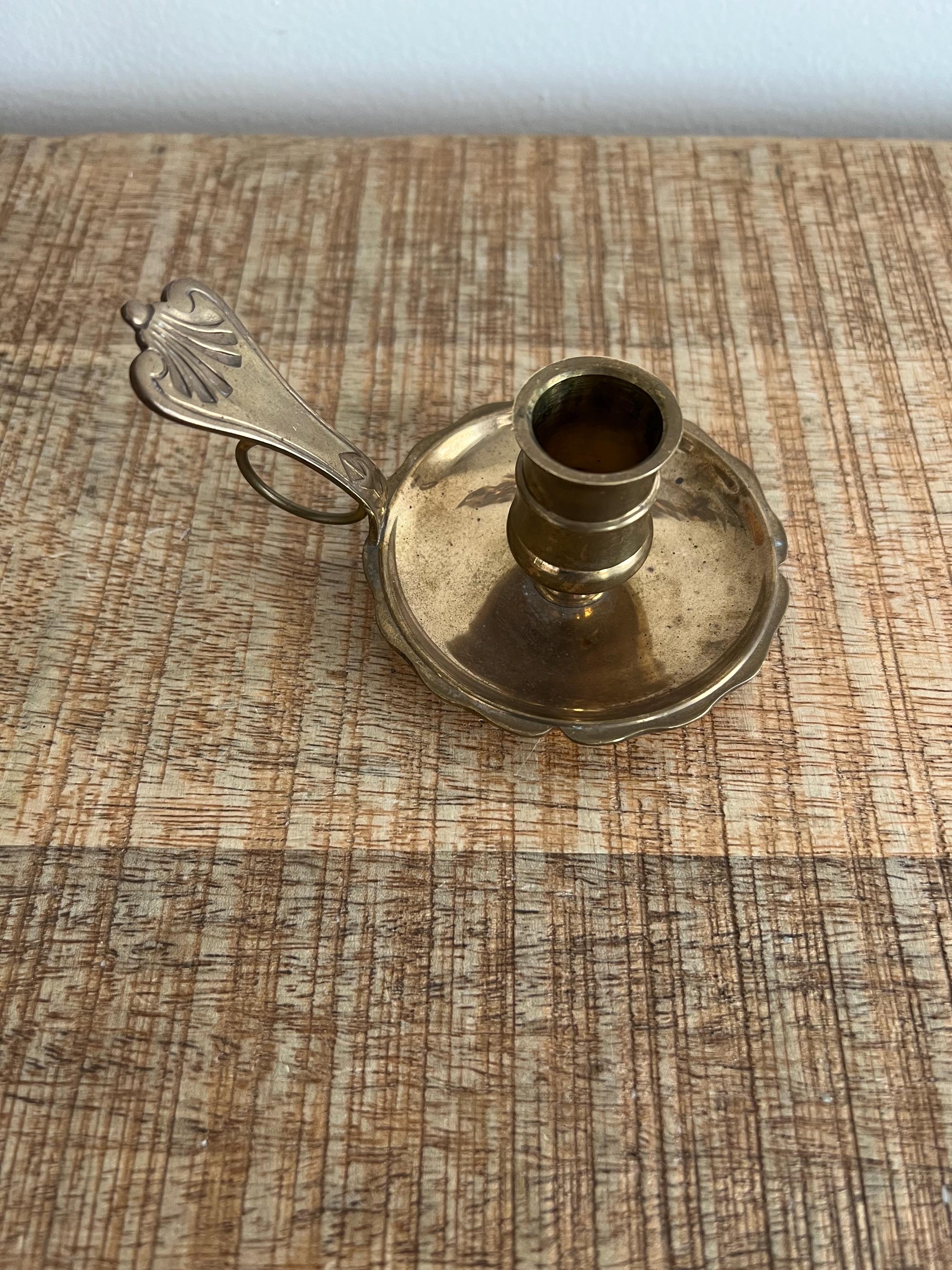 Vintage Brass Candlestick With Handle Gallery Originals 1984 Shelburne ...