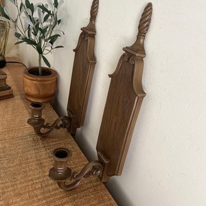 Vintage Faux Wood Sconces Set of 2 - Etsy
