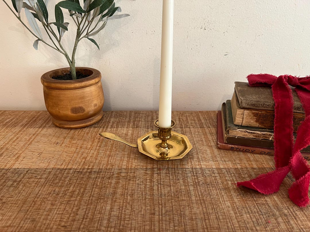 Vintage Brass Candlestick With Handle - Etsy