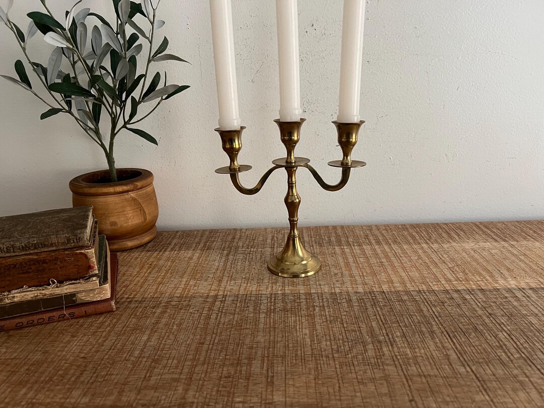 Vintage Brass 3 Arm Candelabra - Etsy