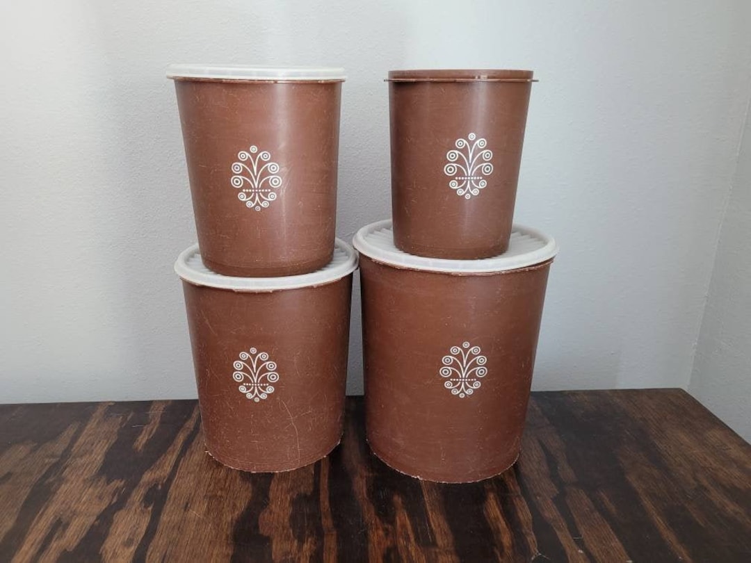Vintage Tupperware 7 Piece (missing 1 Lid) Servalier 4 Canister ...