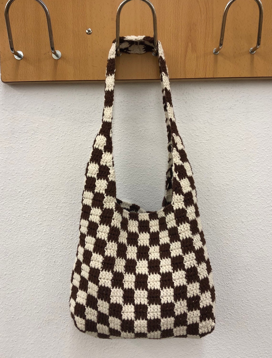 Checkered Crochet Bag - Etsy