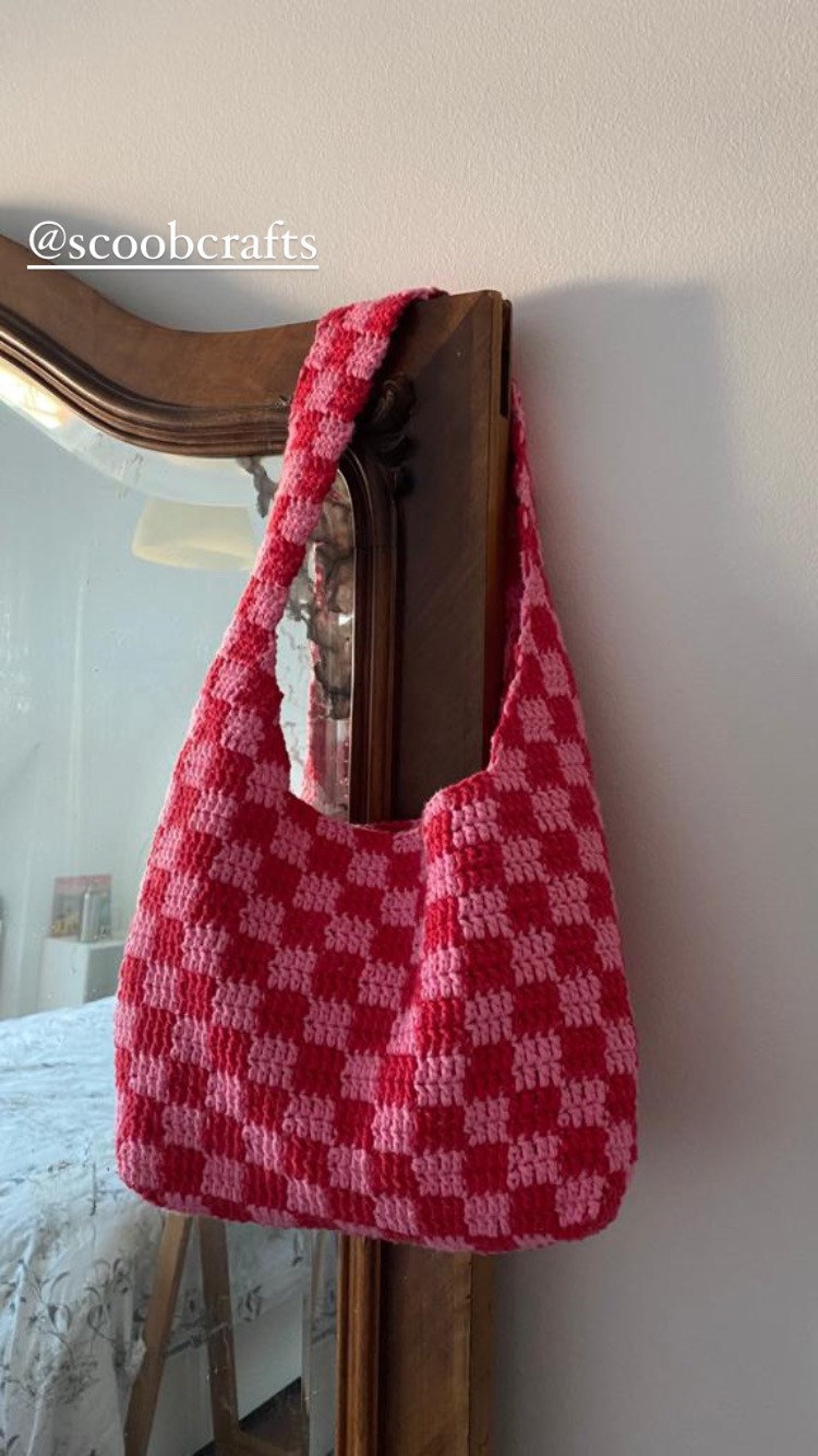 Checkered Crochet Bag | Etsy