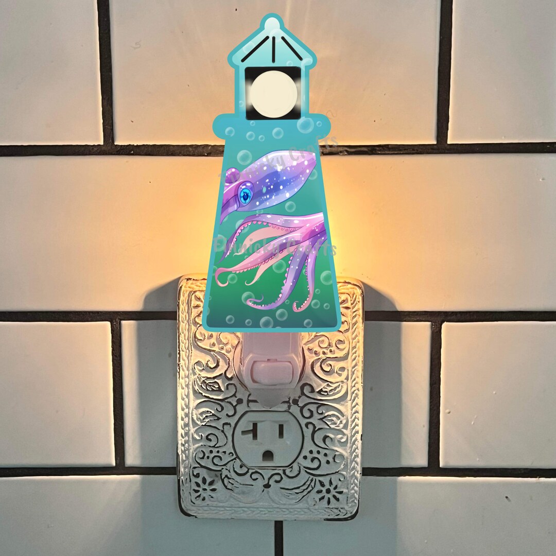 Squid Lighthouse Sign, Nightlight, Keychain, Earrings, Sublimation ...