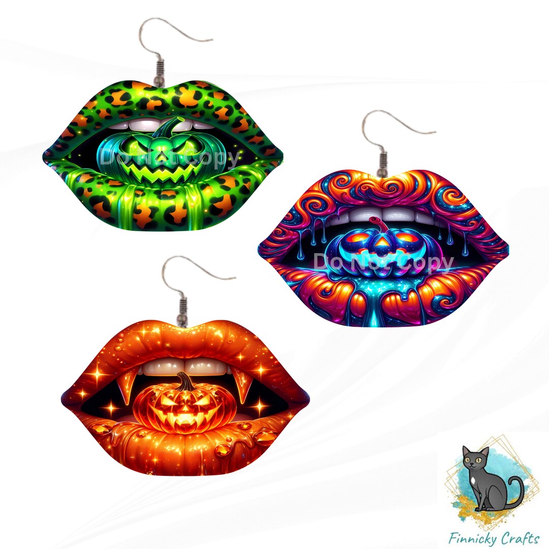 Spooky Halloween Lips -sublimation Digital Design Bundle - MDF ...
