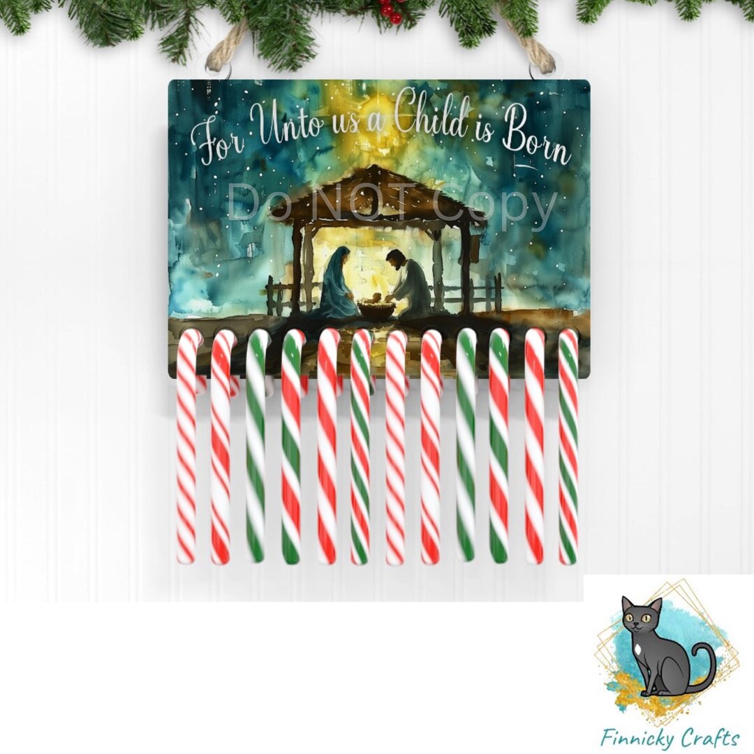 12 Candy Cane Holder, Nativity, Digital, PNG, Design, Download ...