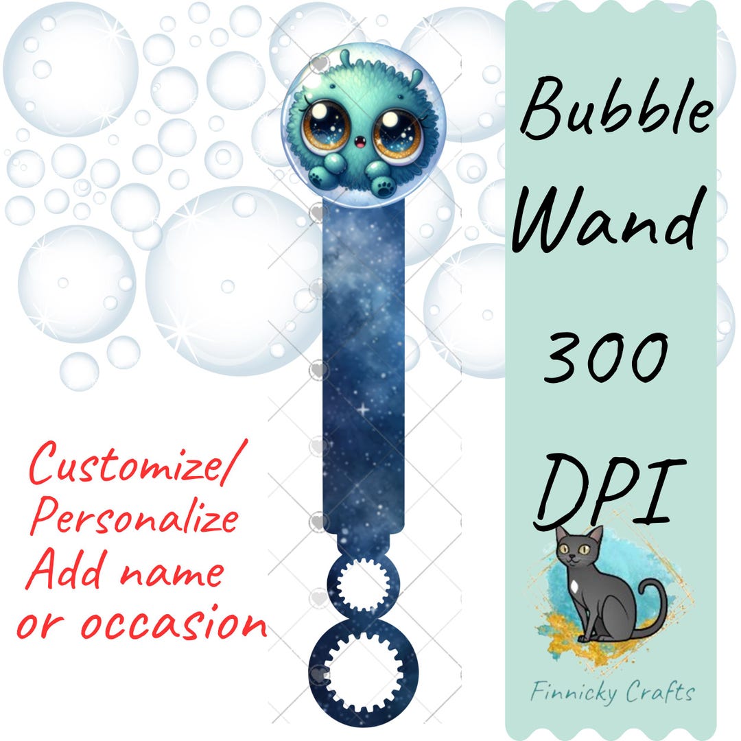 Alien Bubble Wand - Sublimation Design Png Template - Gift, Favor ...