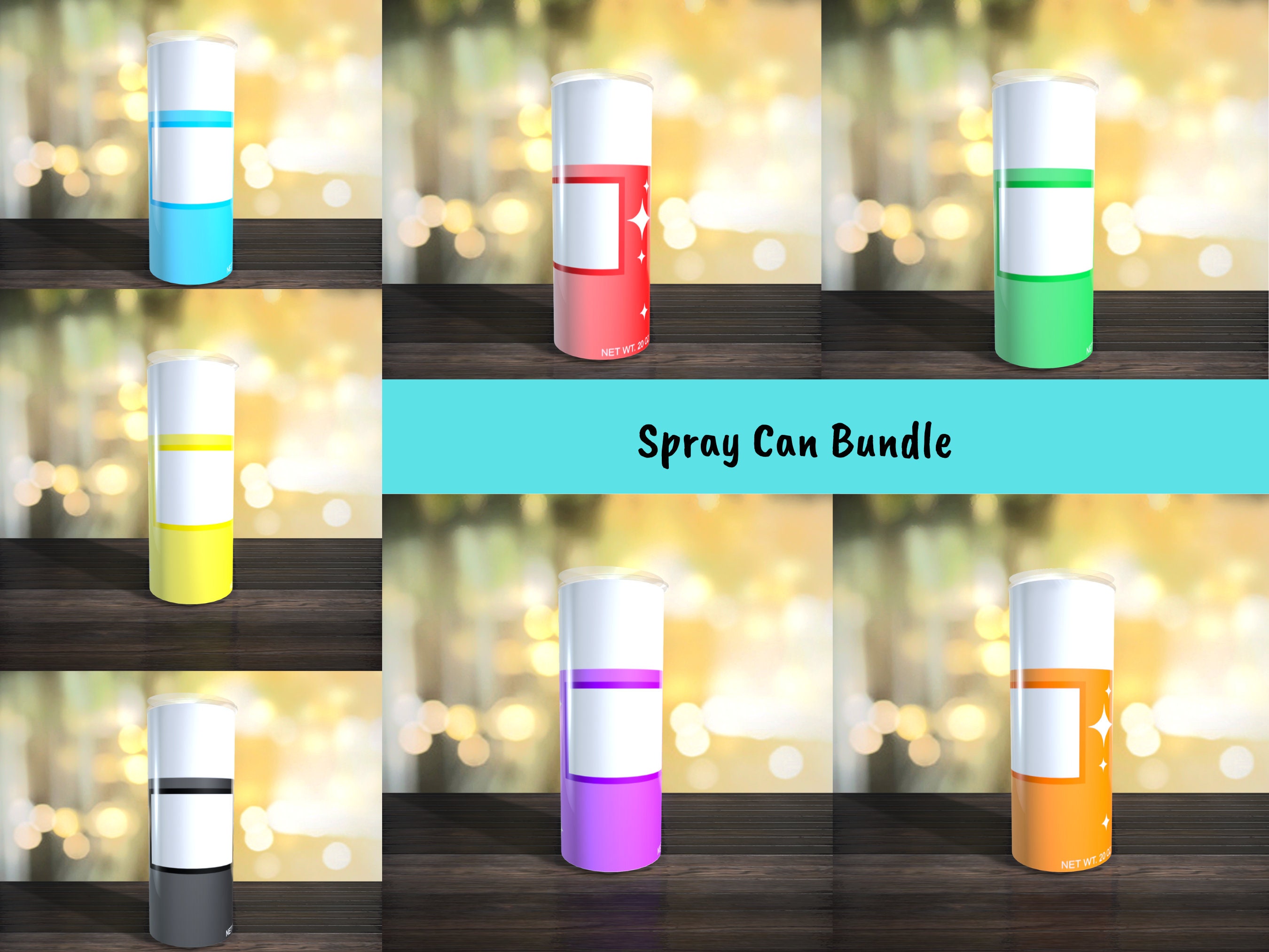 Customizable Spray Can Tumbler Template - Be Gone Template - 7 Various ...