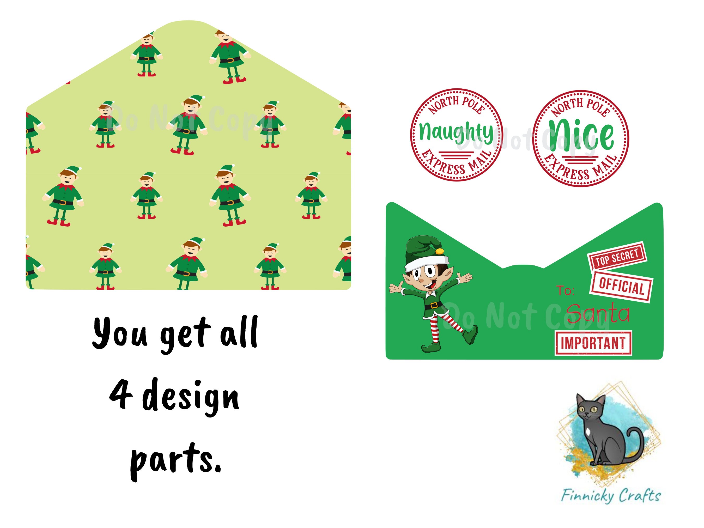 Christmas Letter, Elf Letter to Santa, Letter Holder, Naughty, Nice ...